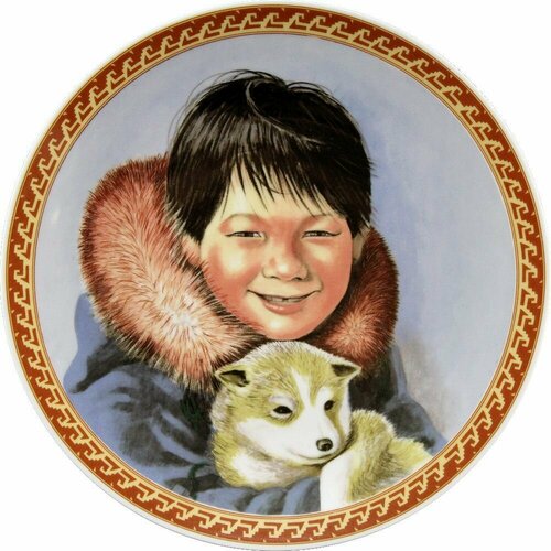 Якутия, винтажная декоративная настенная тарелка из коллекции "Дети земли" Bareuther Bavaria