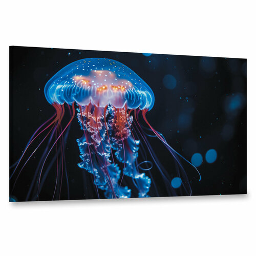 Интерьерная картина 100х60 "Медуза в таинственном море"