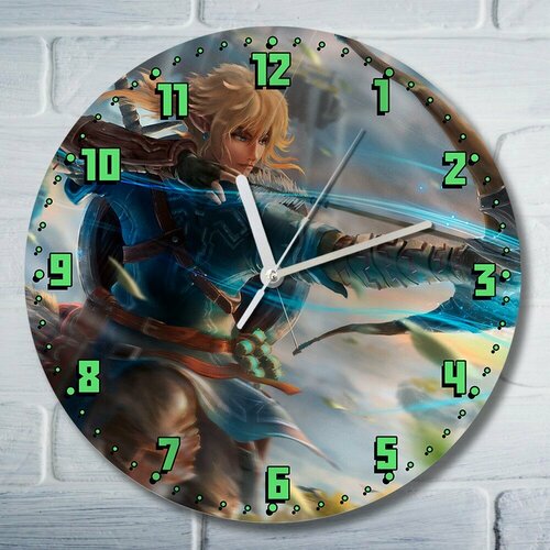 Настенные часы УФ "Игры The Legend of Zelda Tears of the Kingdom (Зельда, игра, The Legend of Zelda, Nintendo, Свитч, Линк ) - 9067"