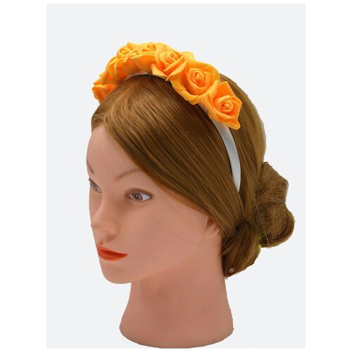 Ободок на голову "Розы мелкие", оранжевый ярко-оранжевый ободок Мечта Принцессы