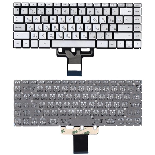 Клавиатура для ноутбука HP Pavilion x360 14-cd0000 серебристая под подсветку