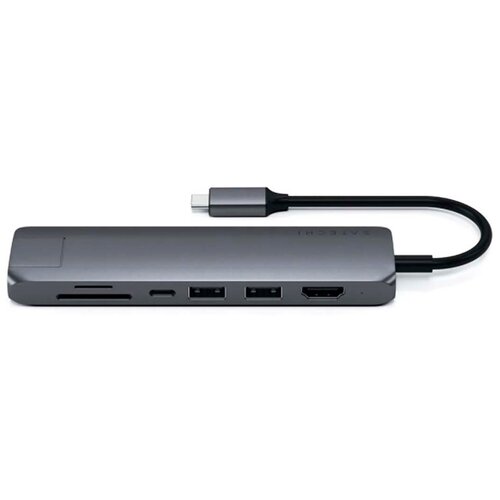 Док-станция Satechi Type-C Slim Multiport with Ethernet Adapter (2xUSB 3.0, USB Type-C, HDMI, RJ-45, SD, micro-SD), Серый ST-UCSMA3M