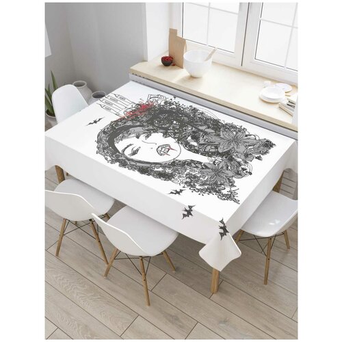 Скатерть прямоугольная JoyArty на кухонный стол "Замок Дракулы" из оксфорда, 180x145 см