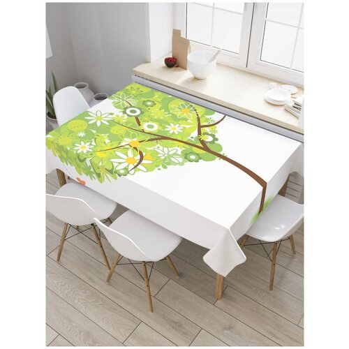 Скатерть прямоугольная JoyArty на кухонный стол "Любовное дерево" из оксфорда, 180x145 см