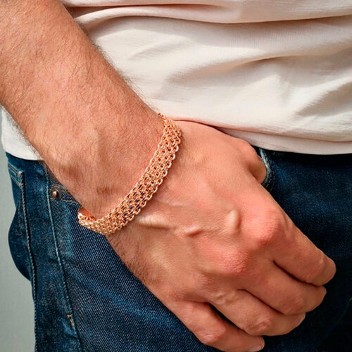 Браслет Бисмарк широкий толстый браслет на руку на запястье мужской женский бижутерия под золото, 1 шт., размер 21 см, золотистый