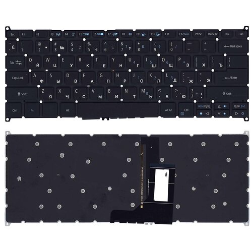 Клавиатура для ноутбука Acer Spin 1 SP113-31 черная с подсветкой
