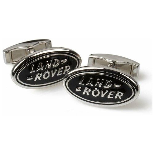 Запонки Land Rover, черный, серебряный