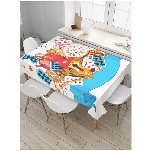 Скатерть прямоугольная JoyArty на кухонный стол "Время карт" из оксфорда, 180x145 см