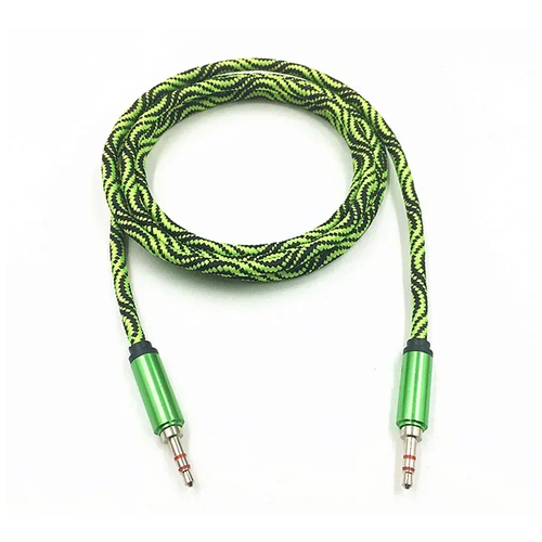Аудио кабель AUX 1,5 м / AUX Кабель / Акустический провод аукс / Кабель aux jack 3.5 мм / зеленый