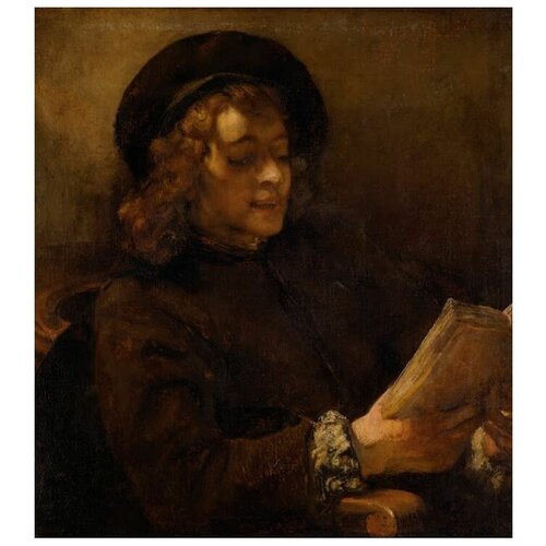 Репродукция на холсте Читающий Титус, сын художника Рембрандт 30см. x 33см.