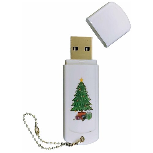 Подарочный USB-накопитель брелок С елочкой новогодняя флешка 8GB