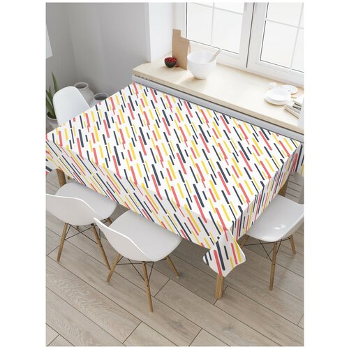 Скатерть прямоугольная JoyArty на кухонный стол "Абстрактный дождь" из оксфорда, 120x145 см
