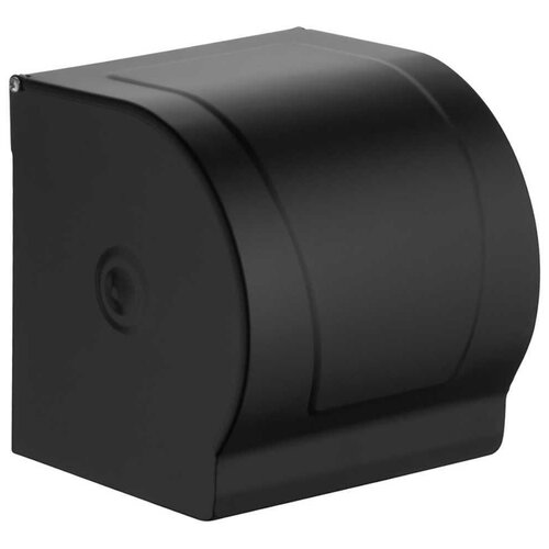 FASHUN (Фашун) Держатель для туалетной бумаги с крышкой настенный металлический, черный A7501-7