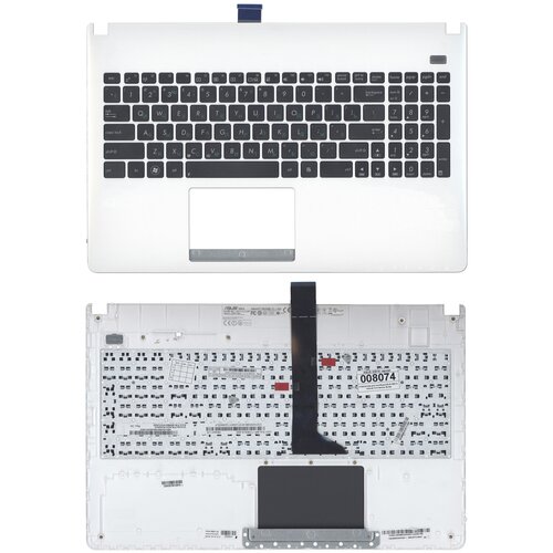 Клавиатура для ноутбука Asus X501U, черная с белым топкейсом