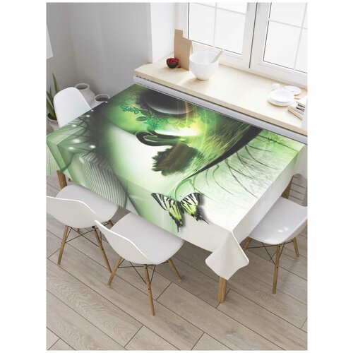 Скатерть прямоугольная JoyArty на кухонный стол "Взгляд фантазии" из оксфорда, 120x145 см