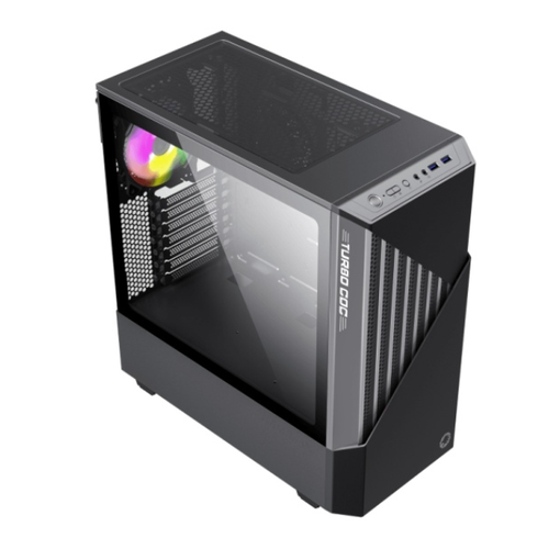 Корпус GameMax ATX case, black/grey, w/o PSU, w/2xUSB3.0, w/1x14cm ARGB front fan(GMX-FN14-Rainbow-C9), w/1x12cm ARGB rear fan(GMX-FN12-