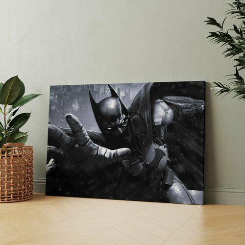 Картина на холсте "Постер фильма бэтмен в темноте рыцарь восстает" 80x100 см. Интерьерная, на стену.
