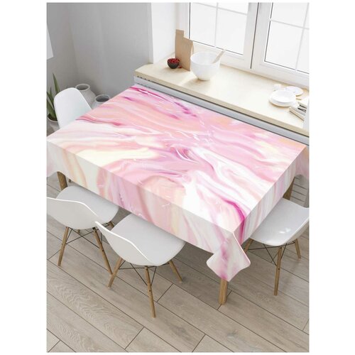 Скатерть прямоугольная JoyArty на кухонный стол "Сияние мрамора" из оксфорда, 120x145 см