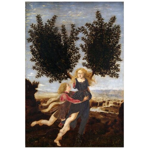 Репродукция на холсте Аполлон и Дафна (Apollo and Daphne) Поллайоло Антонио дель 30см. x 44см.