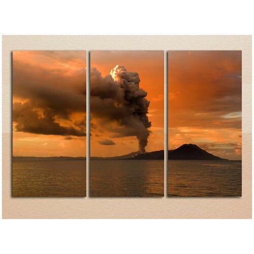 Модульная картина на Холсте - "Извержение вулкана", размер 90х60 см