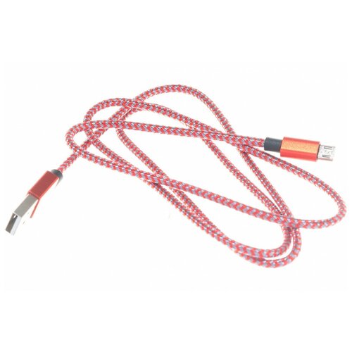 Кабель PERFEO USB2.0 A вилка - Micro USB вилка, красно-белый, длина 1 м. (U4803)