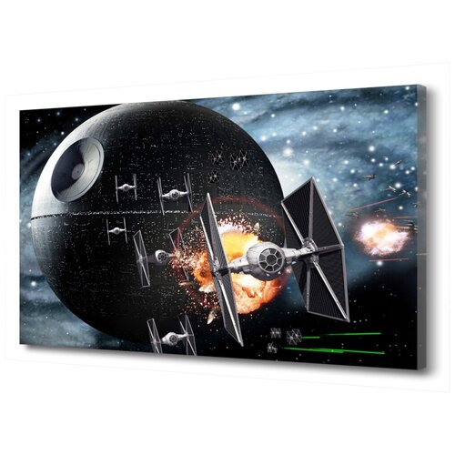 Картина на холсте "Звездные войны. Звезда смерти" PRC-1534 (45x30см). Натуральный холст