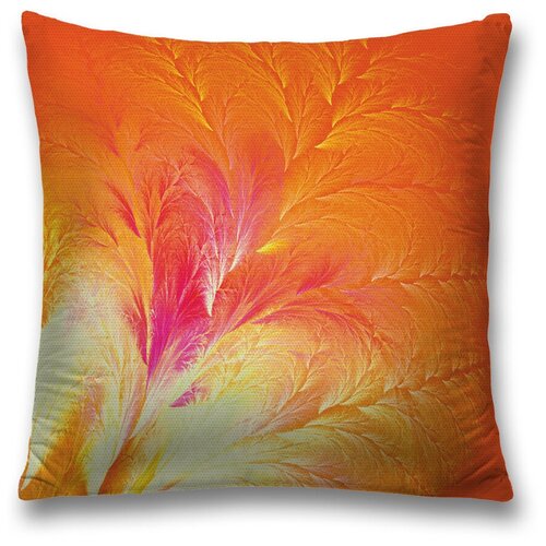 Наволочка декоративная на молнии, чехол на подушку JoyArty "Цветочное воспламенение" 45х45 см