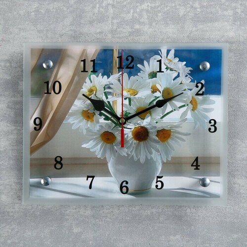 Часы настенные, серия-Цветы, "Ромашки", 20x25 см,