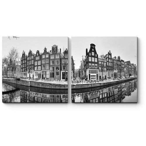 Модульная картина Монохромный Амстердам 180x90
