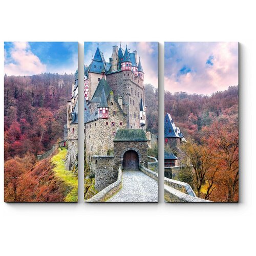 Модульная картина Сказочный замок в горах 120x86