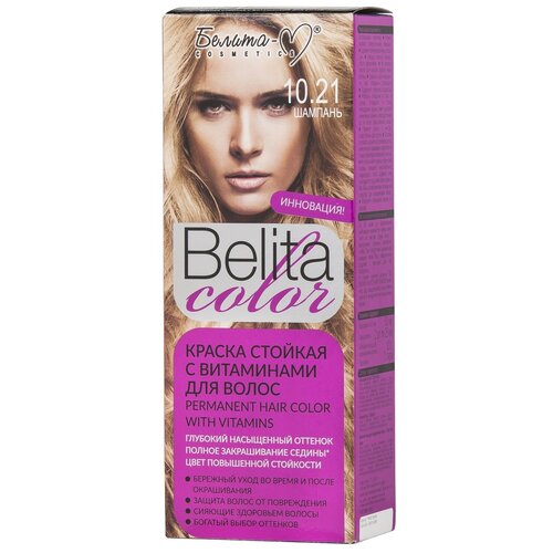 Белита-М Belita Color Стойкая краска для волос, 10.21 шампань, 60 мл
