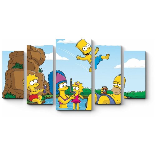 Модульная картина Симпсоны 100x55