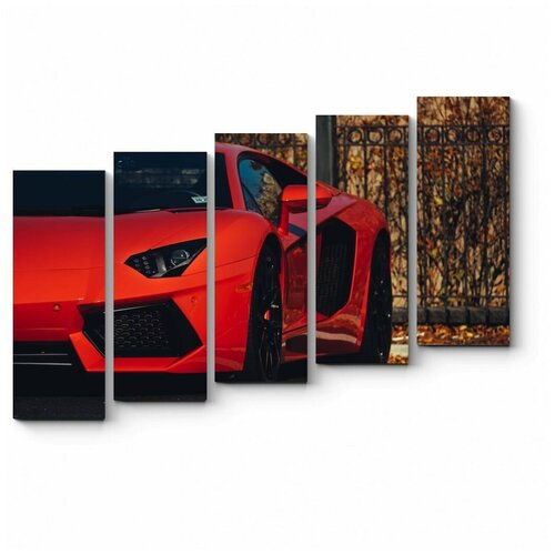 Модульная картина Красный Lamborghini Aventador 180x126