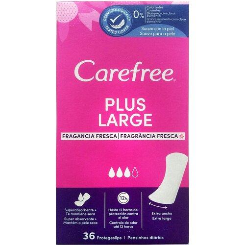 Ежедневные женские прокладки Carefree Plus Large (36 шт) аромат свежести, 3 капли, ежедневки Кефри