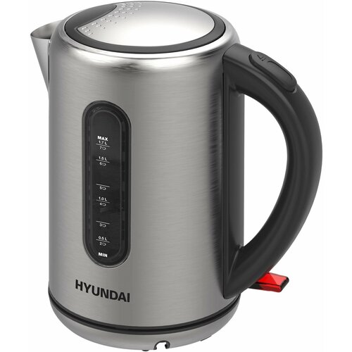 Чайник электрический Hyundai HYK-S9909 1.7л. 2200Вт серебристый матовый/черный (корпус: стекло)