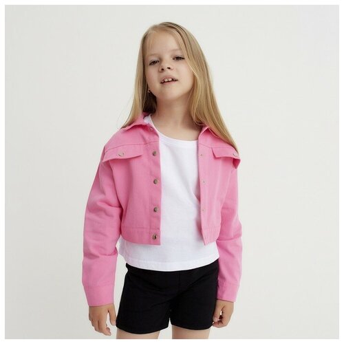 Джинсовая куртка Kaftan, размер 32, бирюзовый, розовый