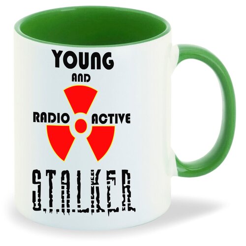 Кружка зеленый CoolPodarok Young and radio active stalker