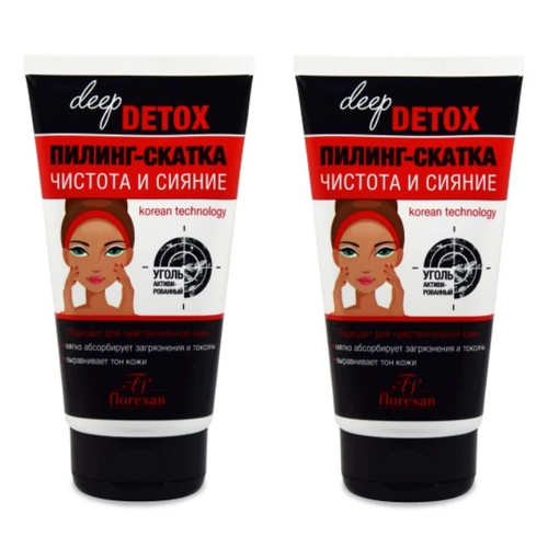 Пилинг-скатка Floresan Deep Detox очищающая, 150 мл, 2 шт.