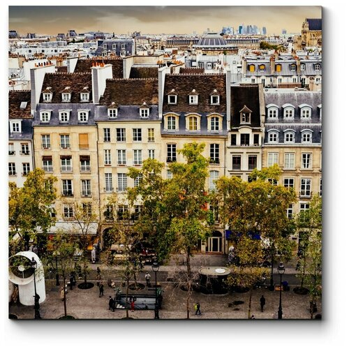 Модульная картина Над крышами Парижа 80x80