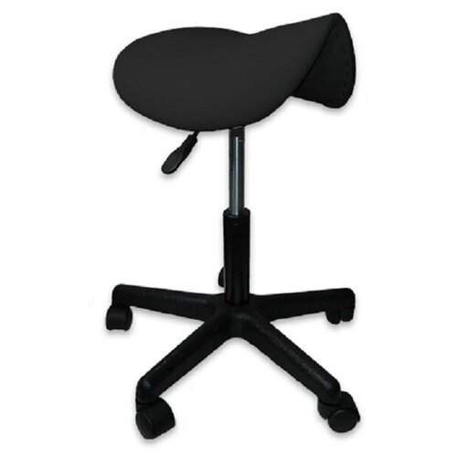 Кресло-седло, Стул мастера OKIRO GB 606, Искусственная кожа, черный
