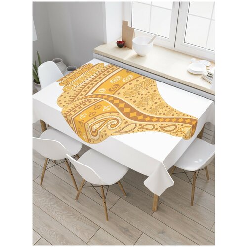 Скатерть прямоугольная JoyArty на кухонный стол "Орнаментальная раковина" из оксфорда, 180x145 см