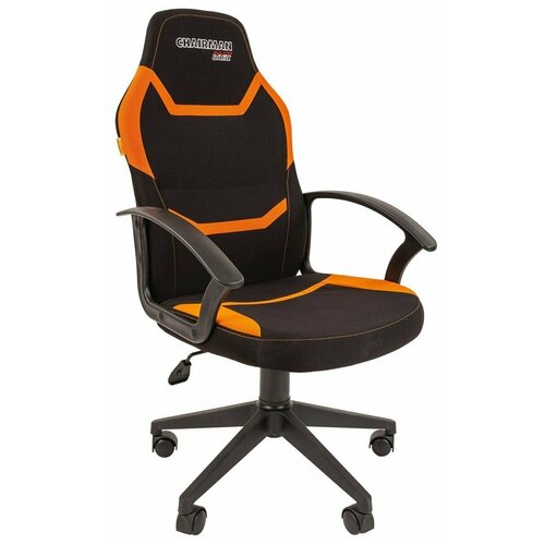 Компьютерное кресло Chairman GAME 9 NEW игровое, обивка: текстиль, цвет: чёрный/оранжевый