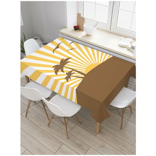 Скатерть прямоугольная JoyArty на кухонный стол "Лучи рассвета" из оксфорда, 120x145 см
