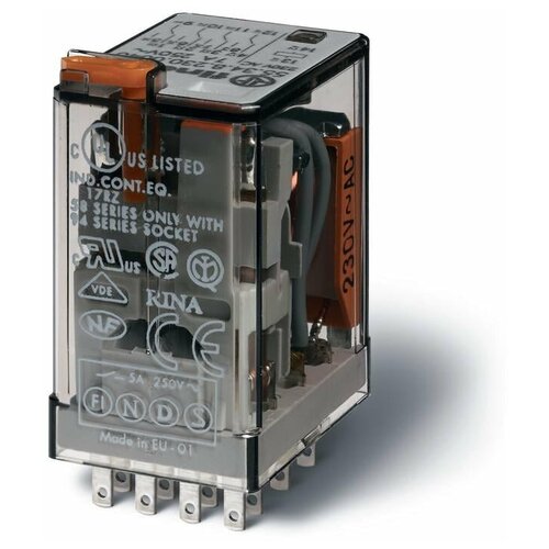 Реле миниатюрное универсальное 4CO 7А 24В DC FINDER 553490240090, 10шт