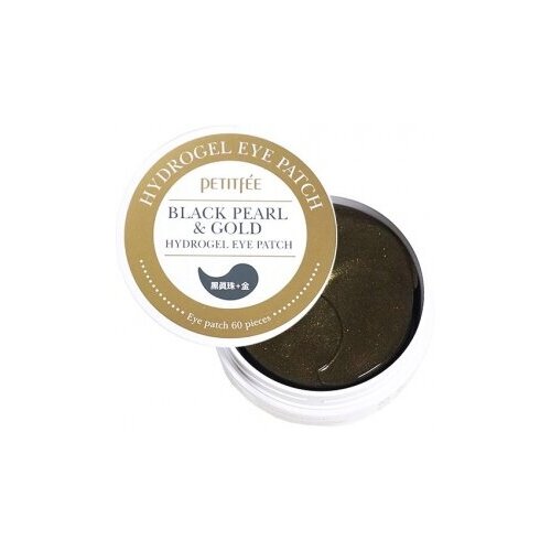 Petitfee Black Pearl & Gold Hydrogel Eye Patch Гидрогелевые патчи с пудрой черного жемчуга, 60 шт.