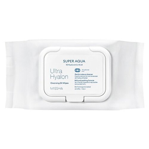 Очищающие салфетки для лица на масляной основе, 30 шт/ Super Aqua Ultra Hyalron Oil In Tissue, Missha