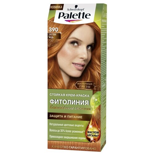 Палетт Фитолиния Стойкая крем-краска для волос, 390 светлая медь
