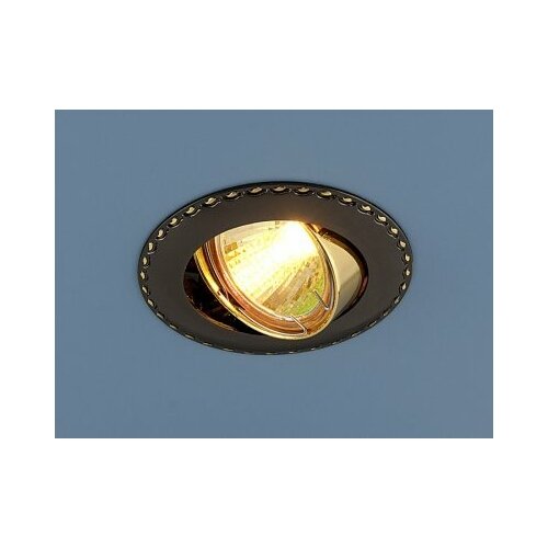 Точечный светильник для натяжных и подвесных потолков Elektrostandard 635 GMG (черный/золото)
