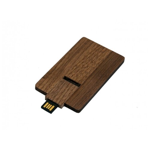 Выдивижная флешка в виде деревянной карточки (32 Гб / GB USB 2.0 Красный/Red Wood-Card1 визитка необычный сувенир к новому году)