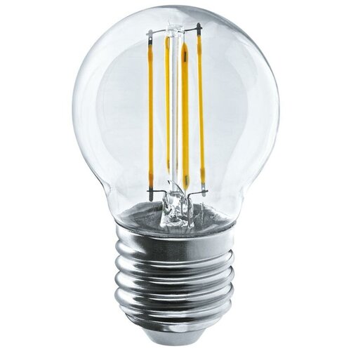Лампа светодиодная филаментная 80 881 OLL-F-G45-08-230-4K-E27 8Вт шар прозрачная 4000К нейтр. бел. E27 800лм 220-240В | код 80881 | онлайт (4шт. в упак.)